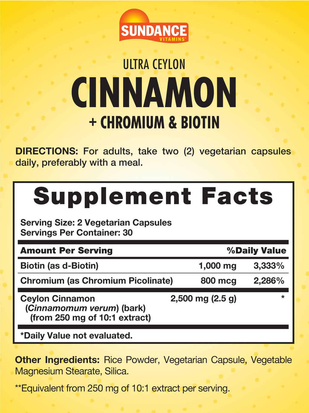 Non-GMO cinnamon pills with biotin