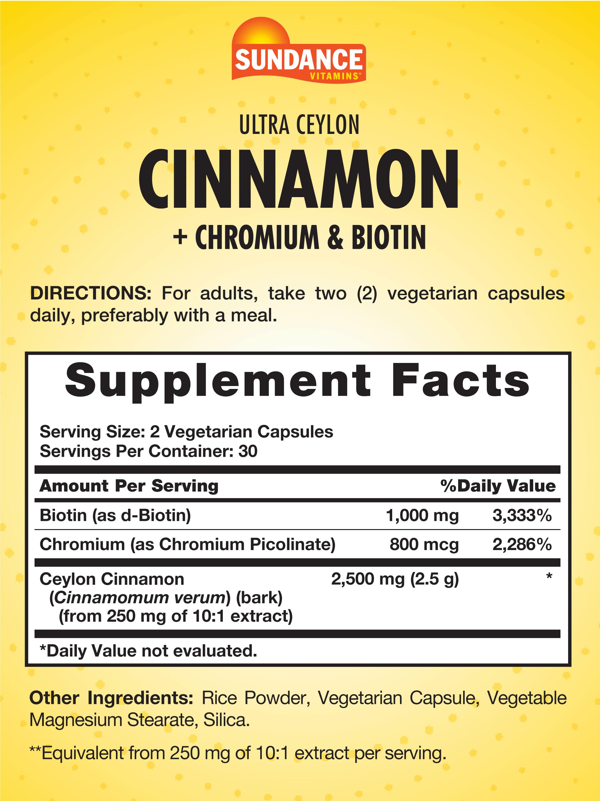 Non-GMO cinnamon pills with biotin
