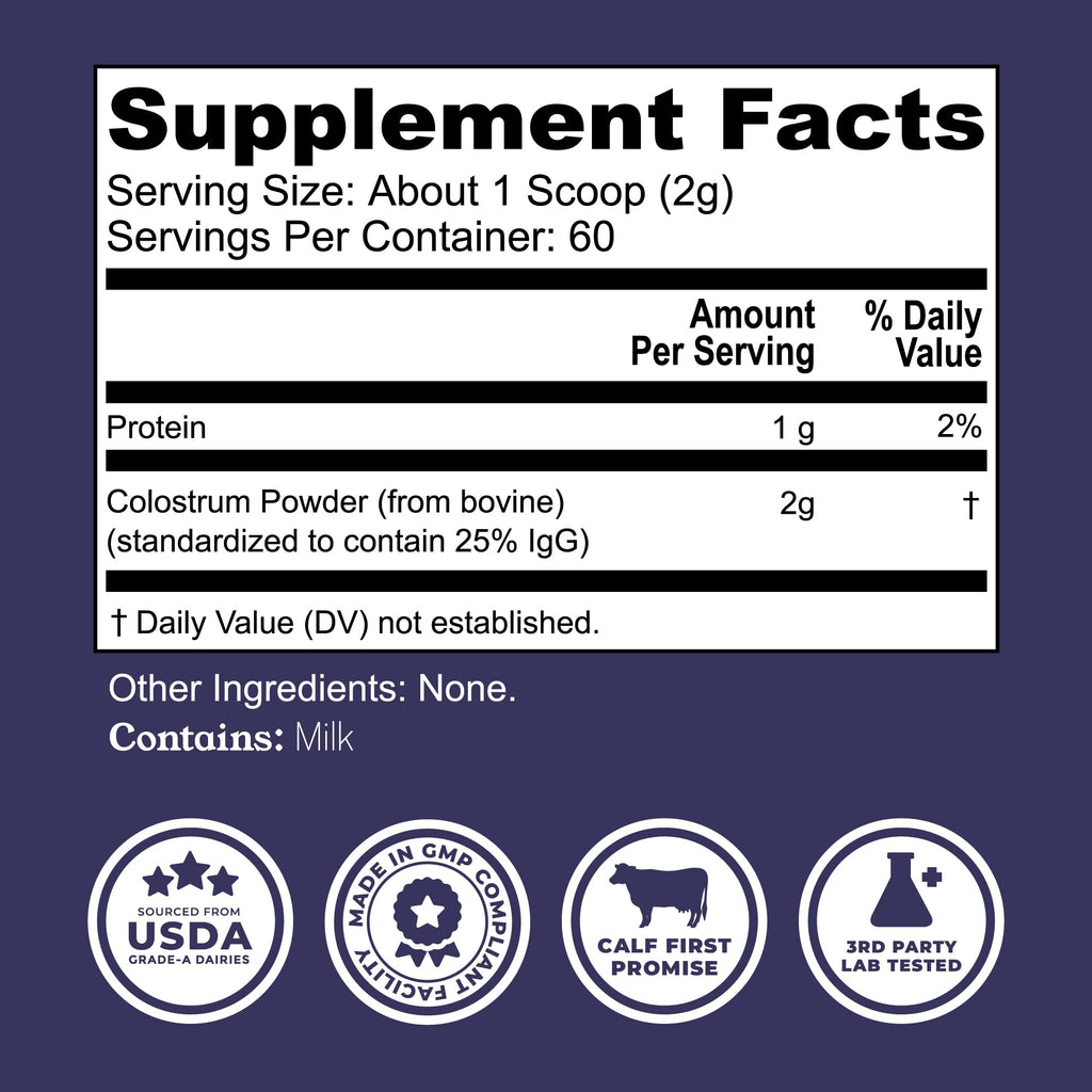 Non-GMO colostrum for muscle recovery
