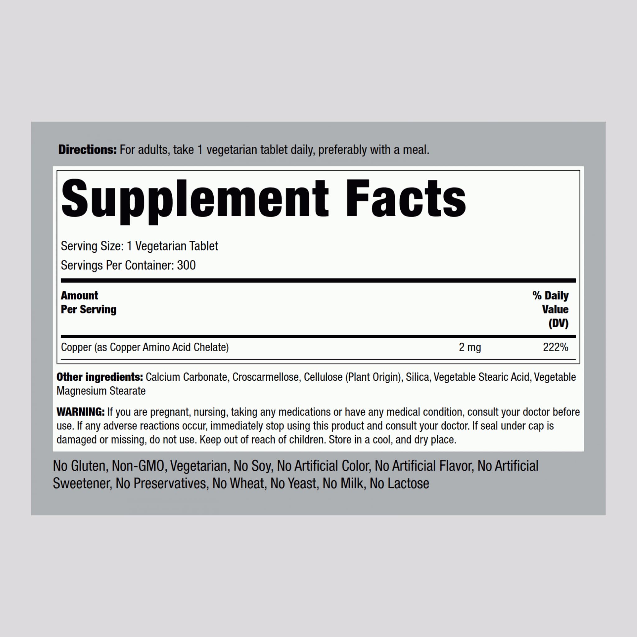 Non-GMO copper mineral supplement