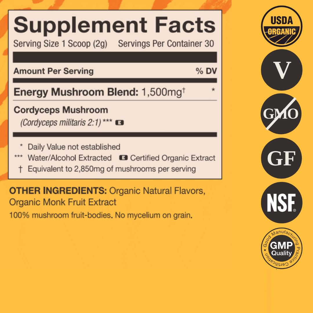 non-GMO cordyceps mushrooms for enhanced performance