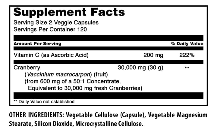 Non-GMO cranberry capsules for health