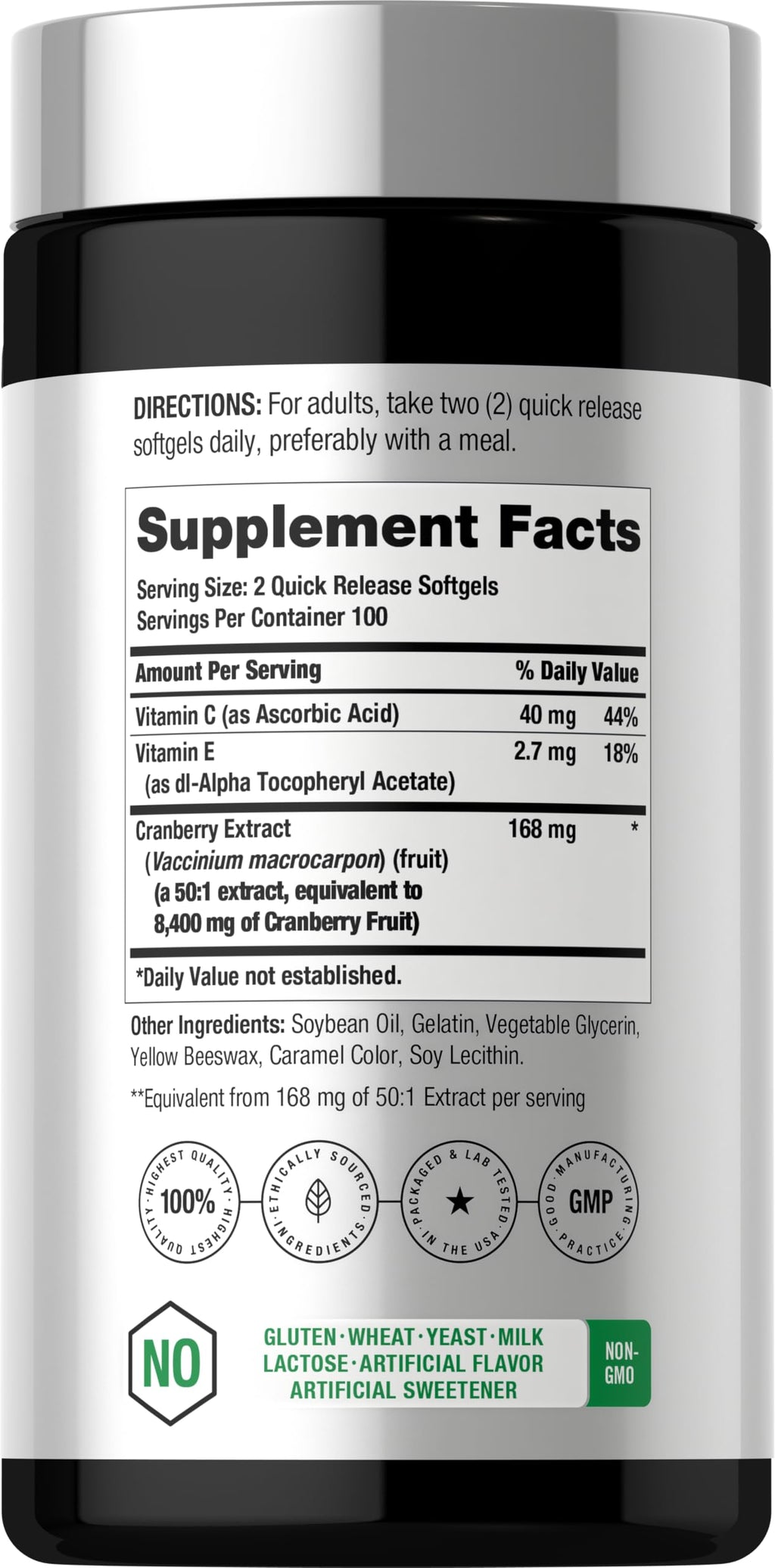 Non-GMO cranberry supplement for health