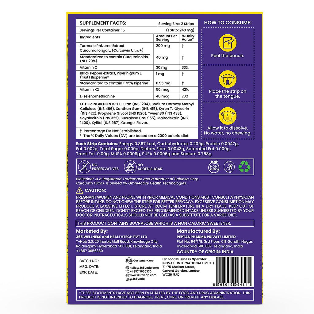 non-GMO curcumin oral strips