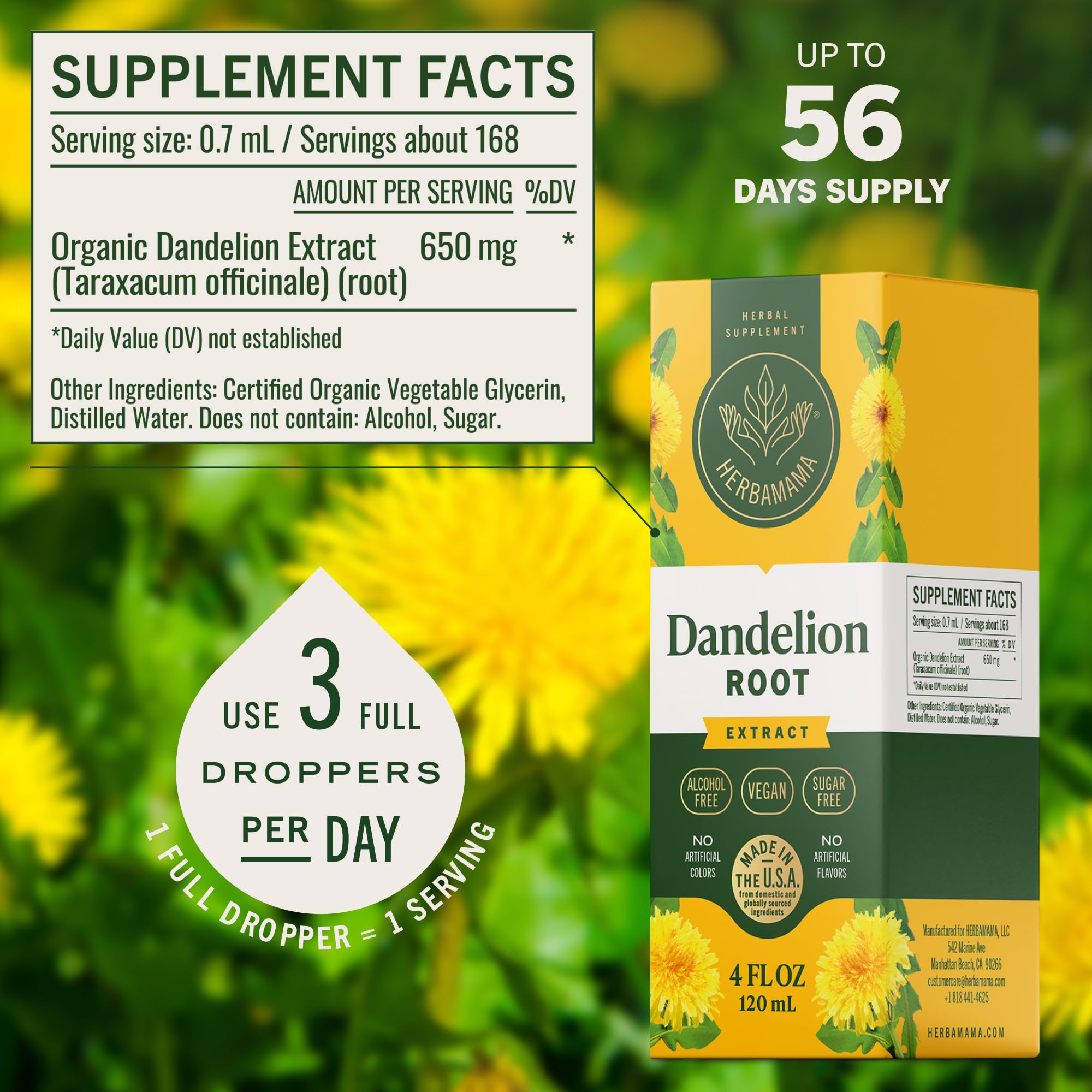 non-GMO Dandelion root drops