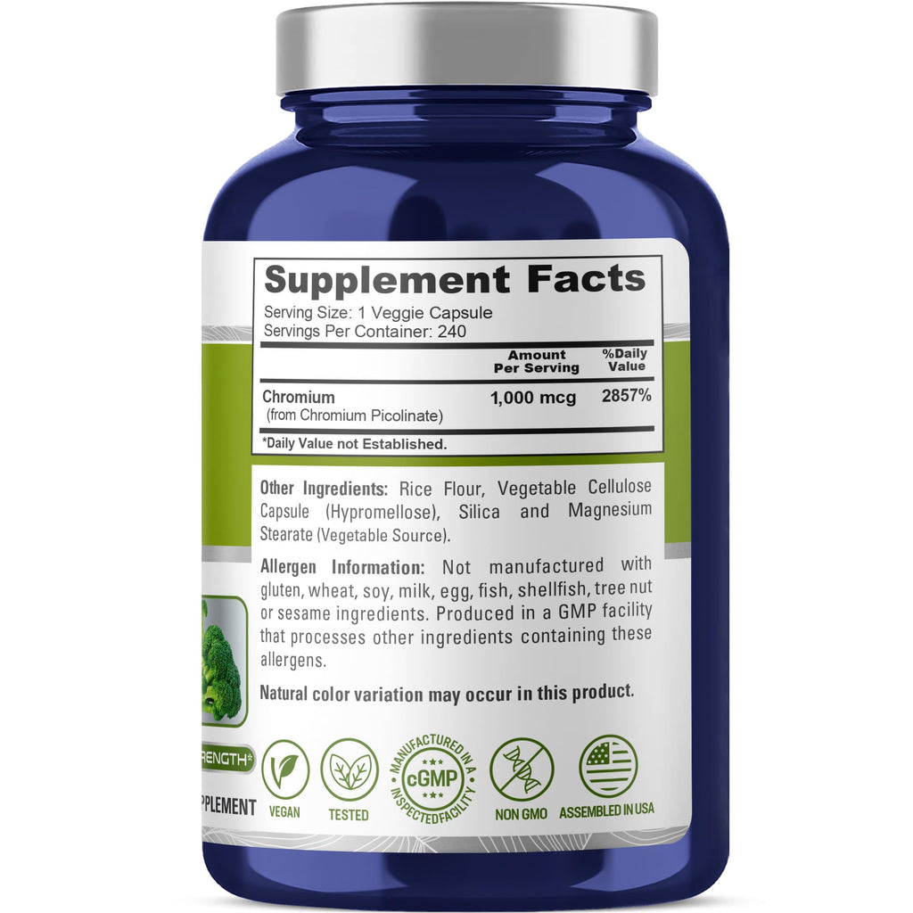 non-GMO dietary chromium pills