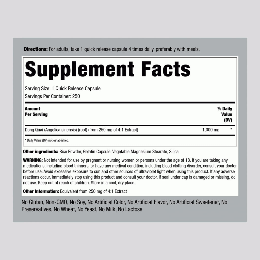 non-GMO dong quai herbal remedy