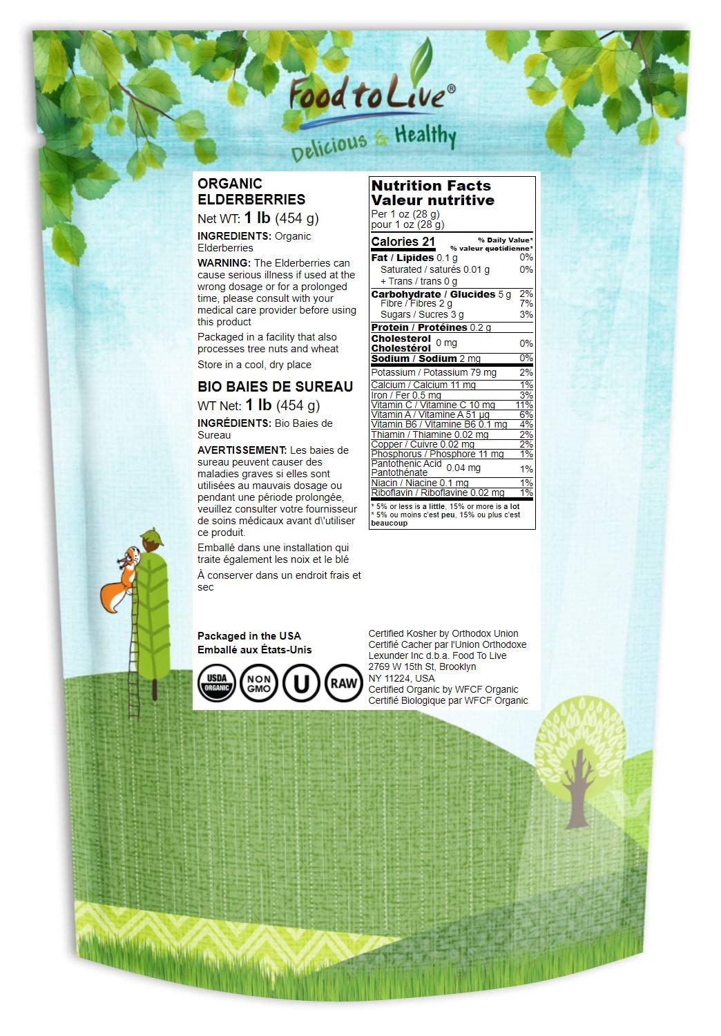 non-GMO dried elderberries for health