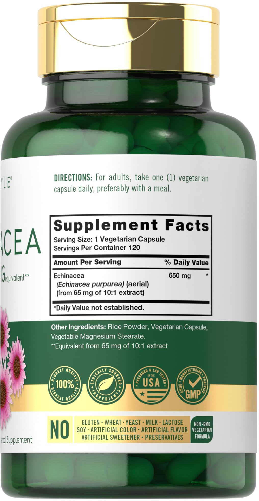 non-GMO echinacea capsules for health
