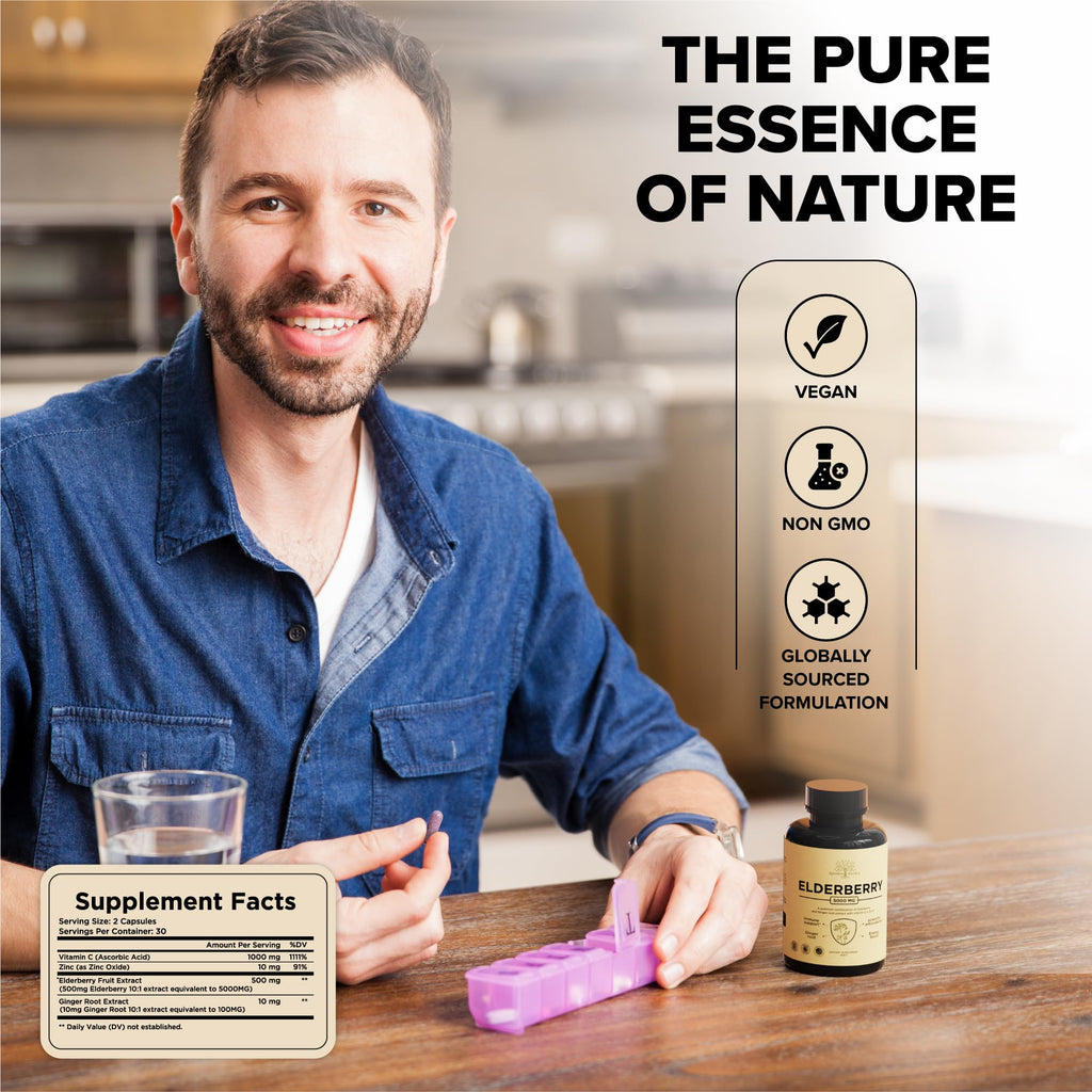 Non-GMO elderberry capsules for adults