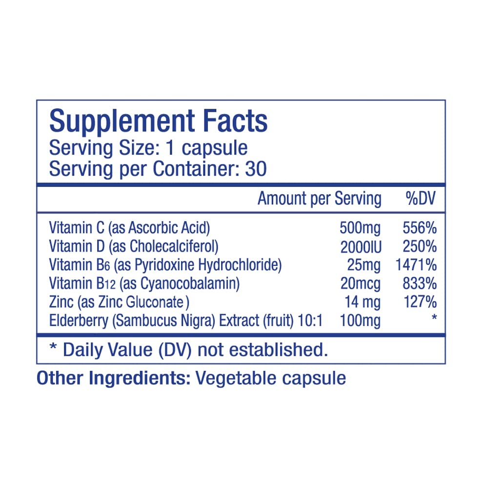 non-GMO elderberry capsules with vitamins