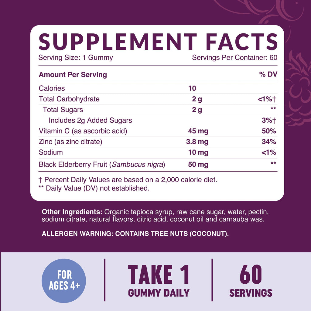 non-GMO elderberry gummies for ages 4+