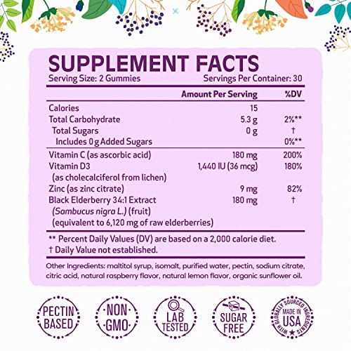 non-GMO elderberry gummies with zinc