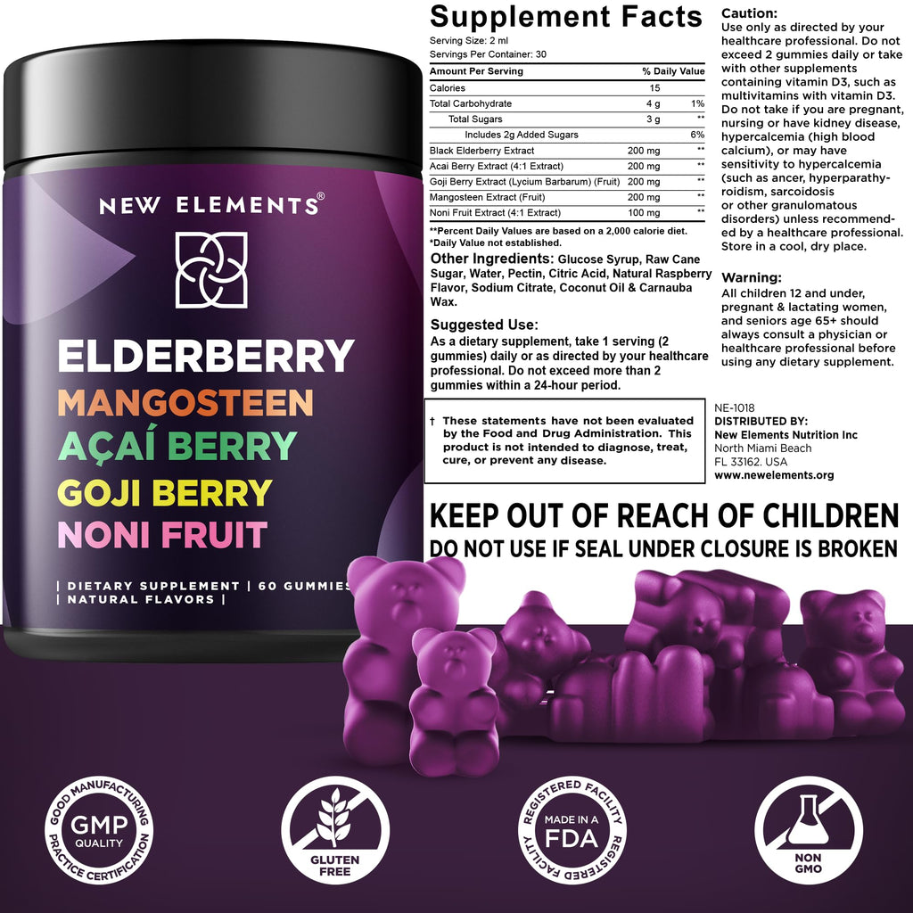 Non-GMO elderberry gummy vitamins