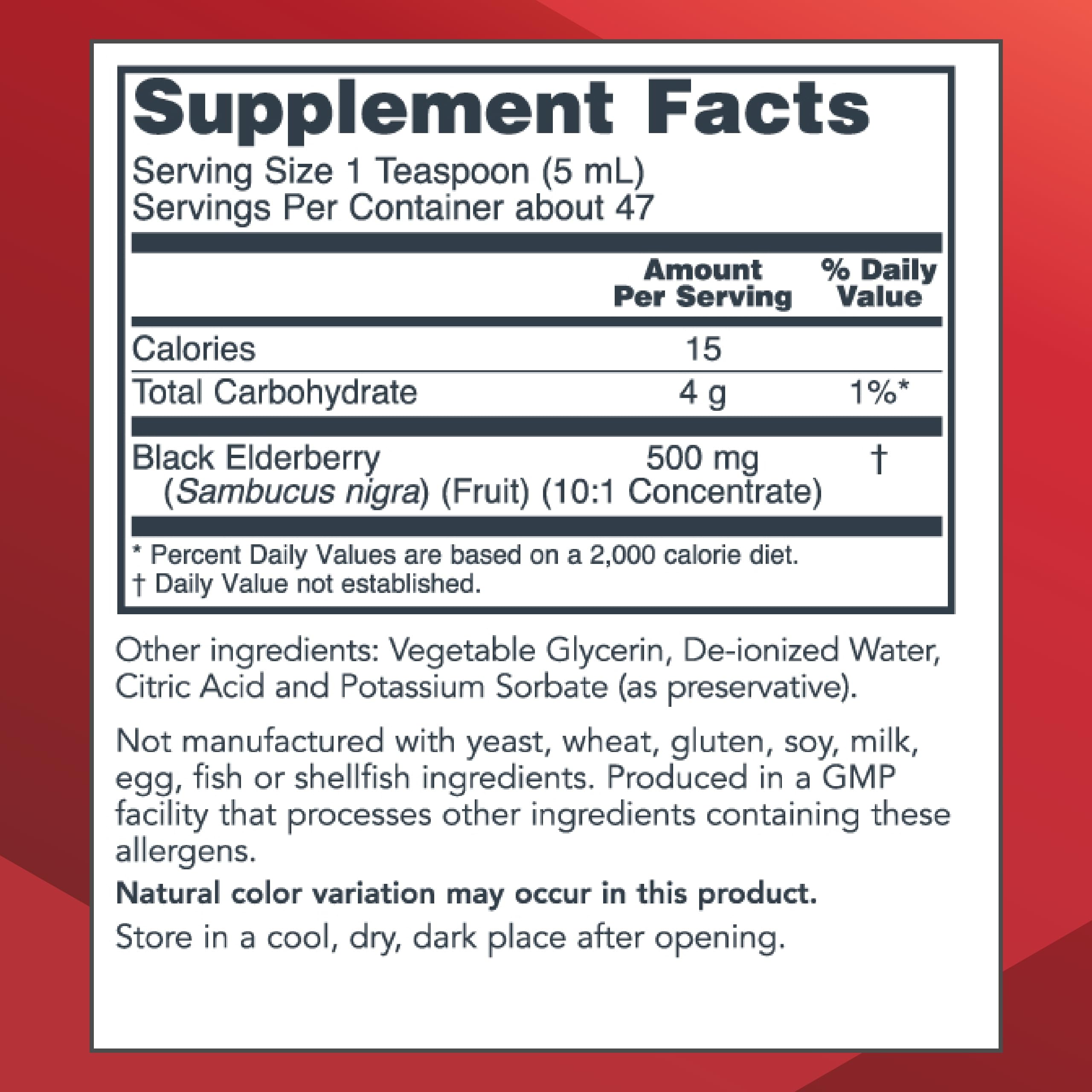 Non-GMO elderberry syrup for daily health