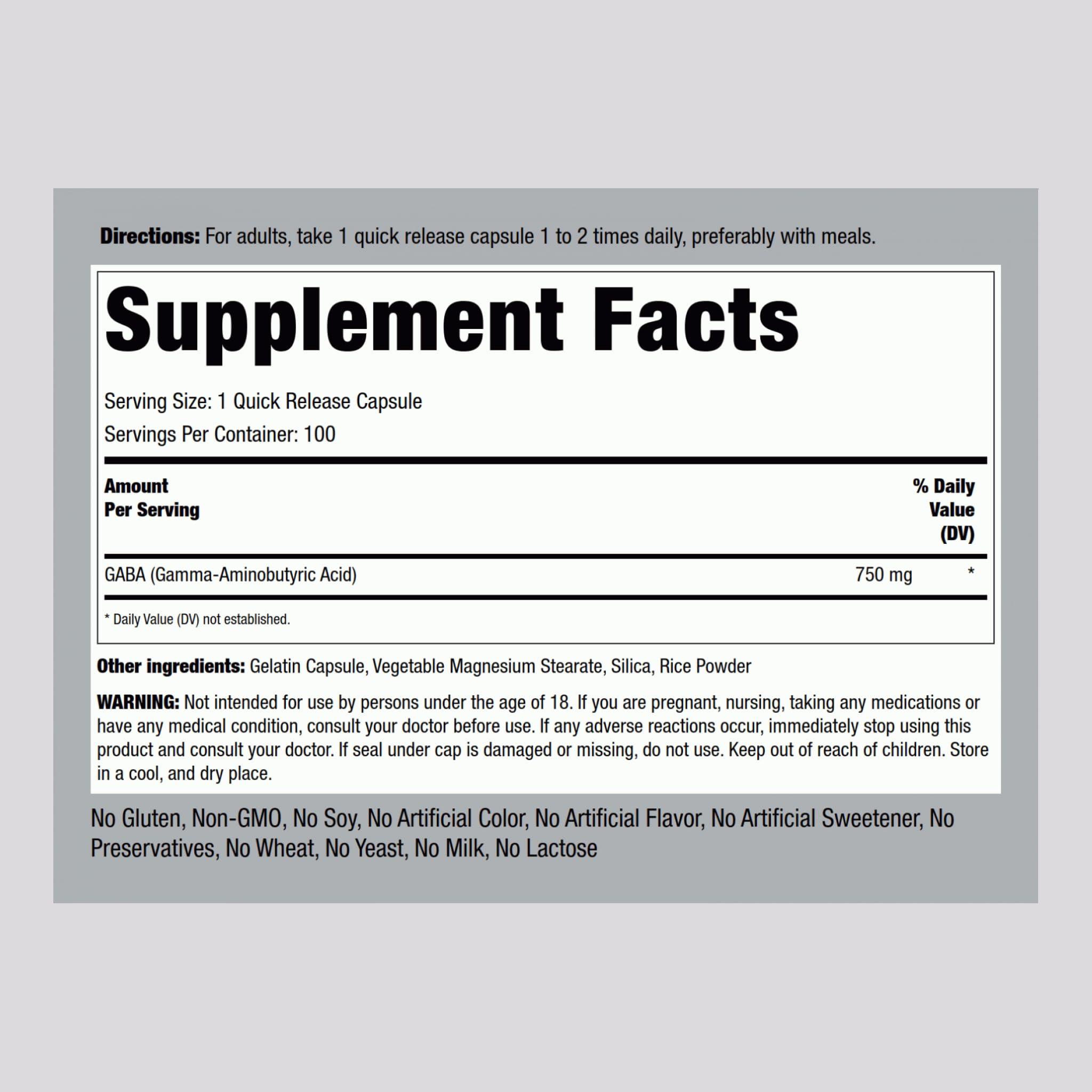 Non-GMO GABA for stress relief