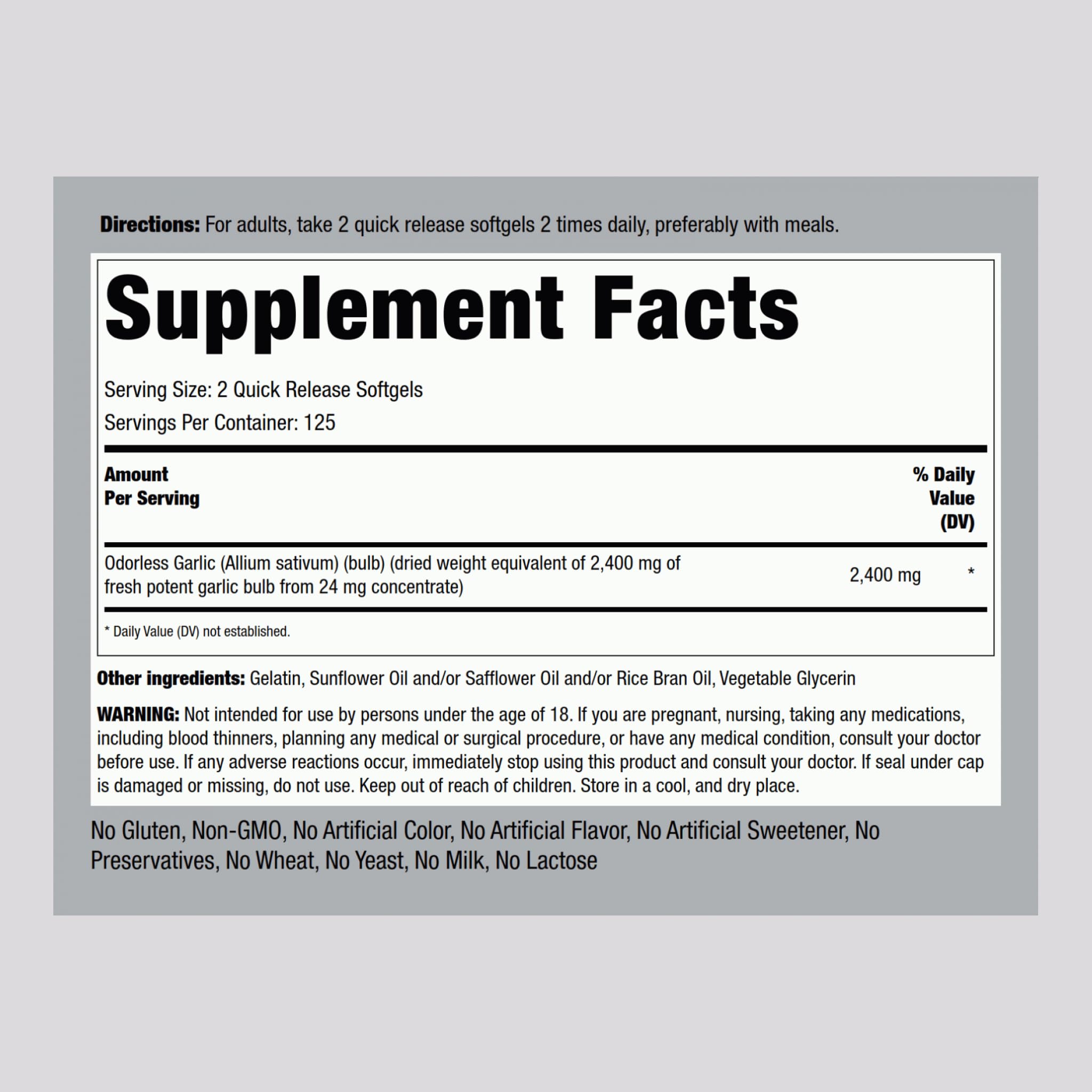 non-GMO garlic herbal extract
