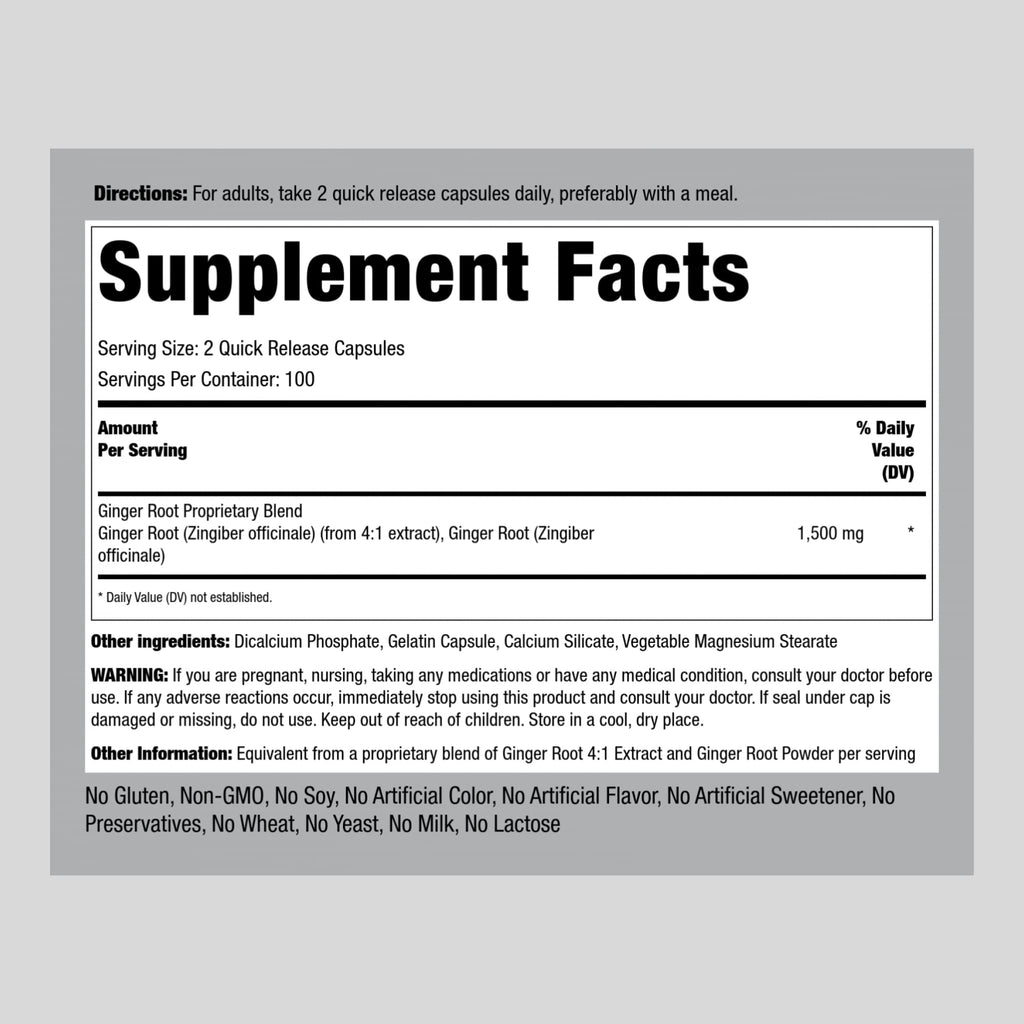 non-GMO ginger extract capsules