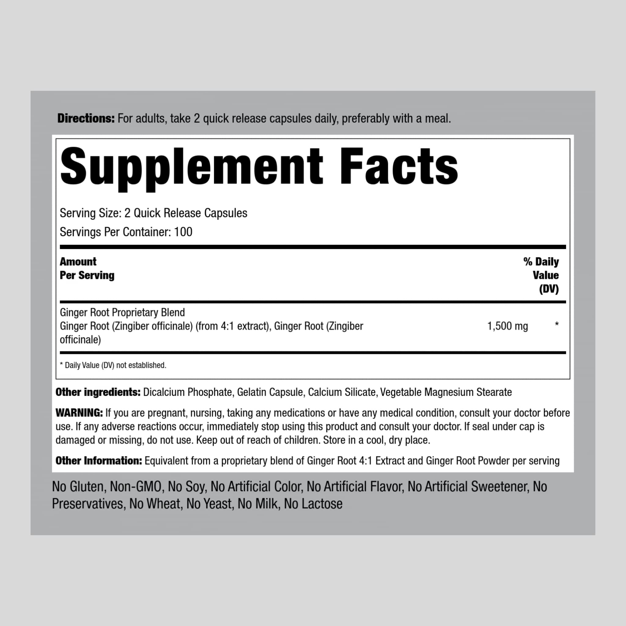 non-GMO ginger extract capsules