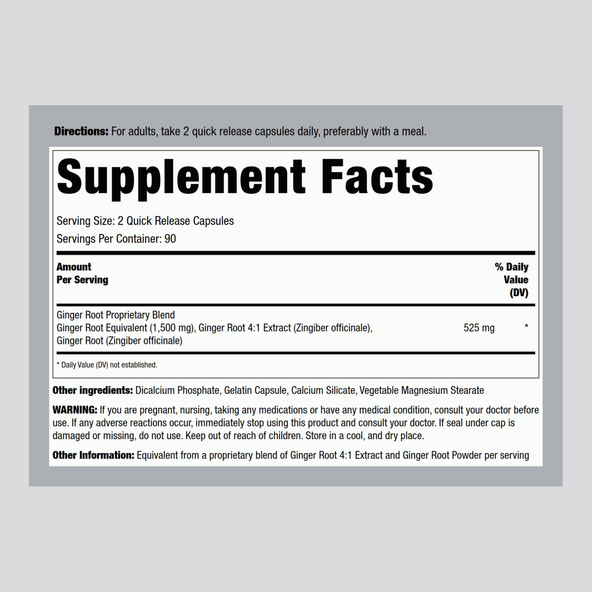 non-GMO ginger powder capsules