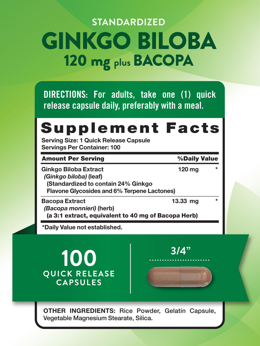 non-GMO ginkgo biloba capsules