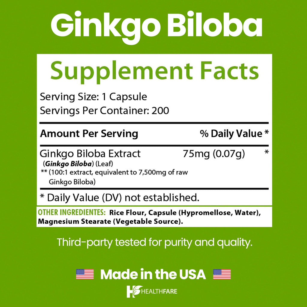 non-GMO ginkgo biloba herbal supplement
