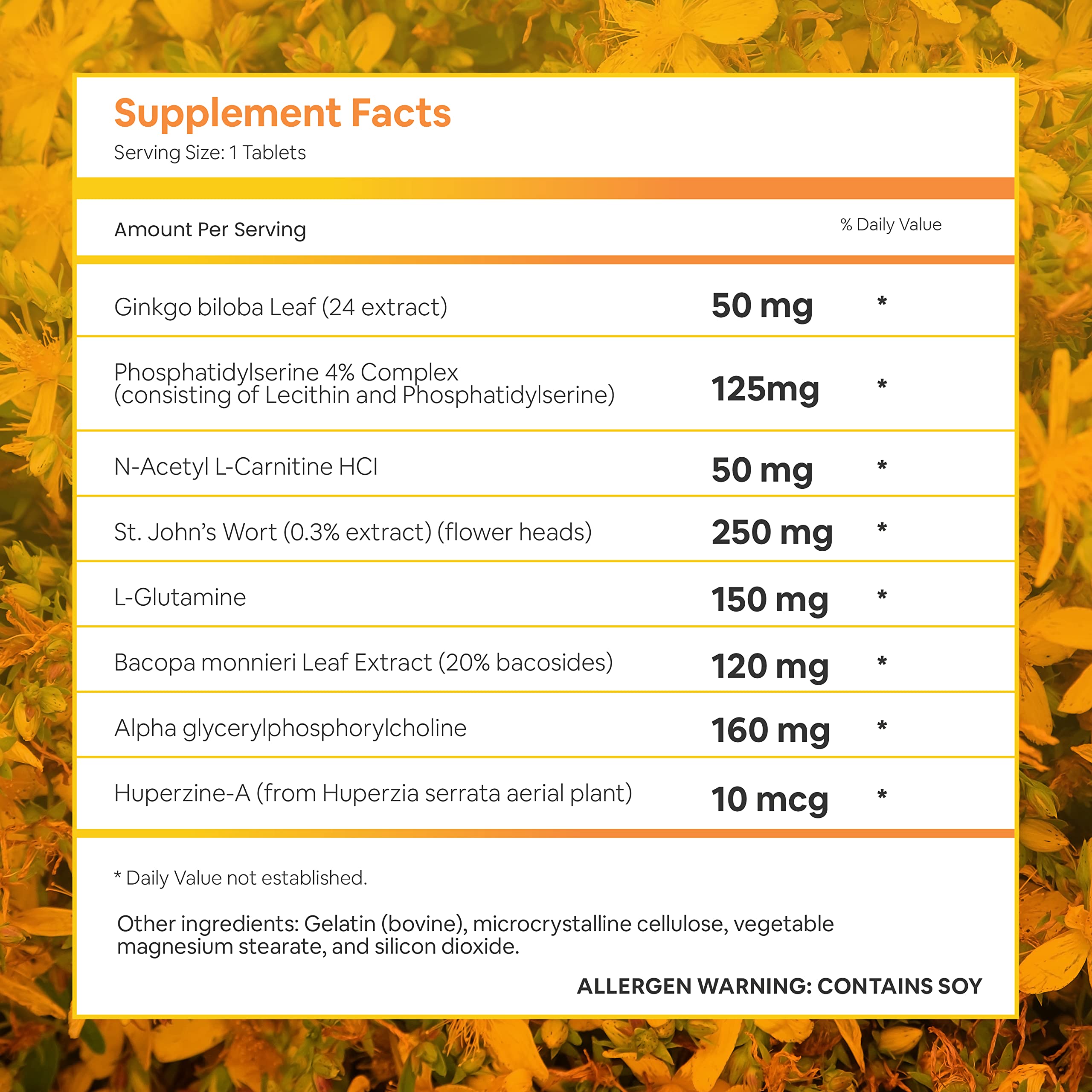 non-GMO ginkgo biloba tablets