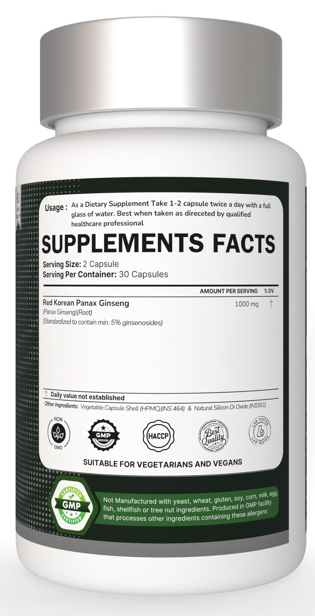 Non-GMO ginseng supplement benefits
