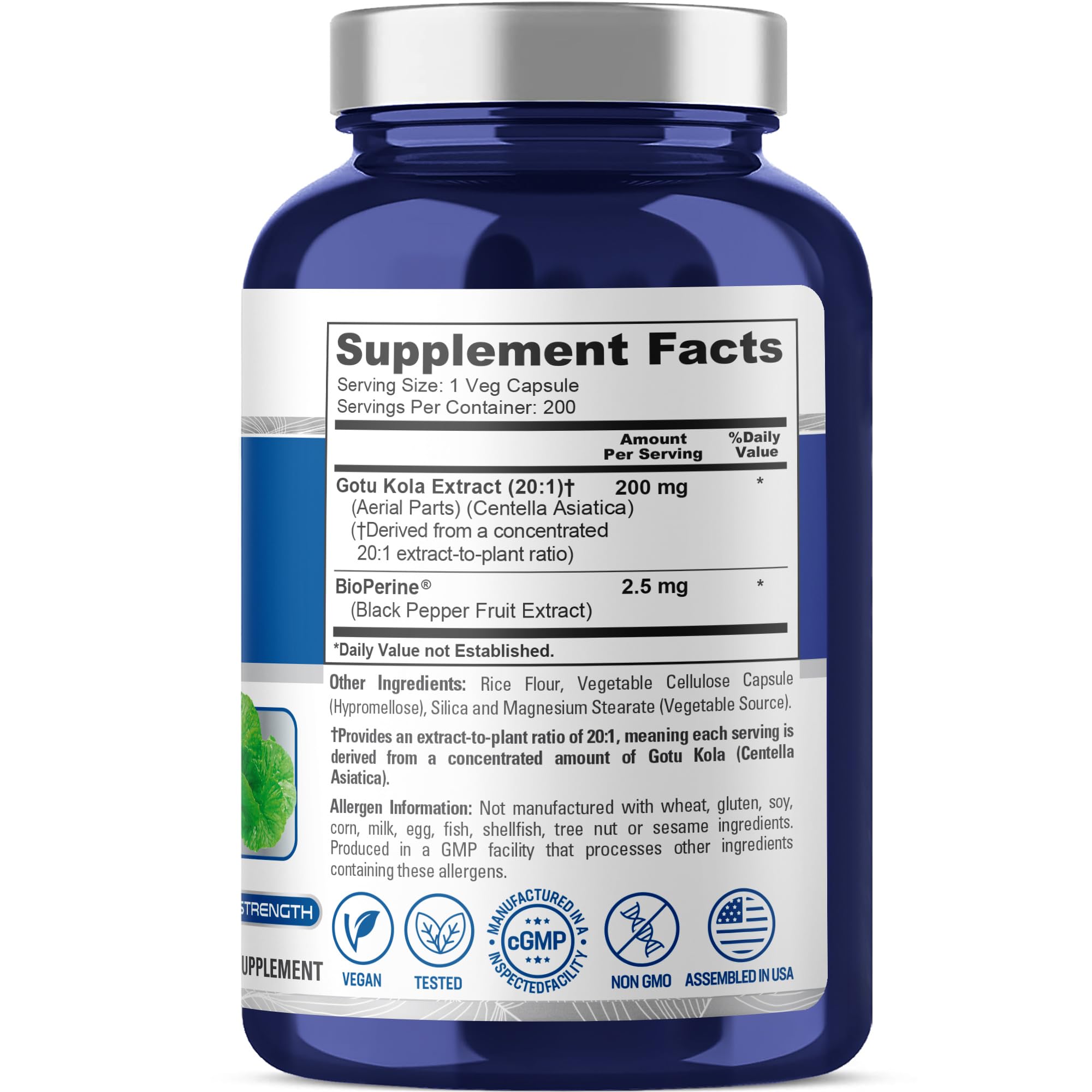 non-GMO gotu kola for wellness
