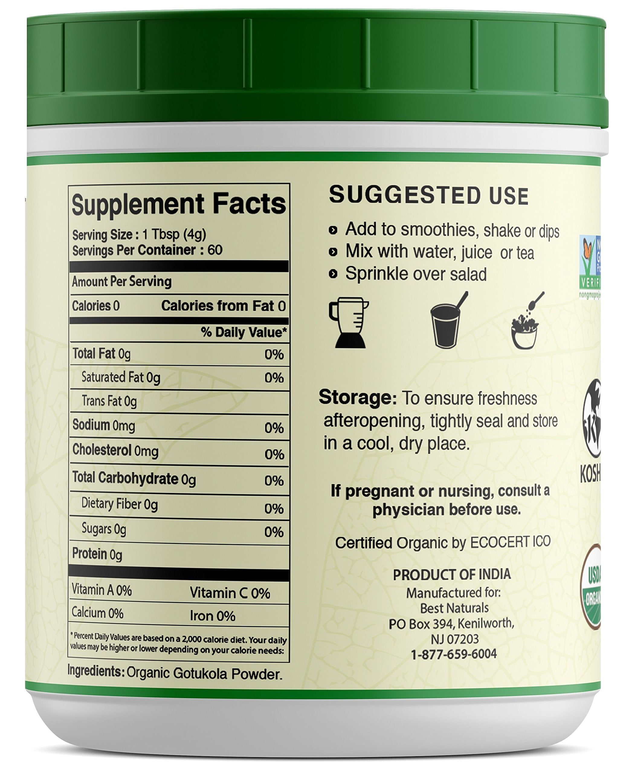 non-GMO gotu kola herbal powder
