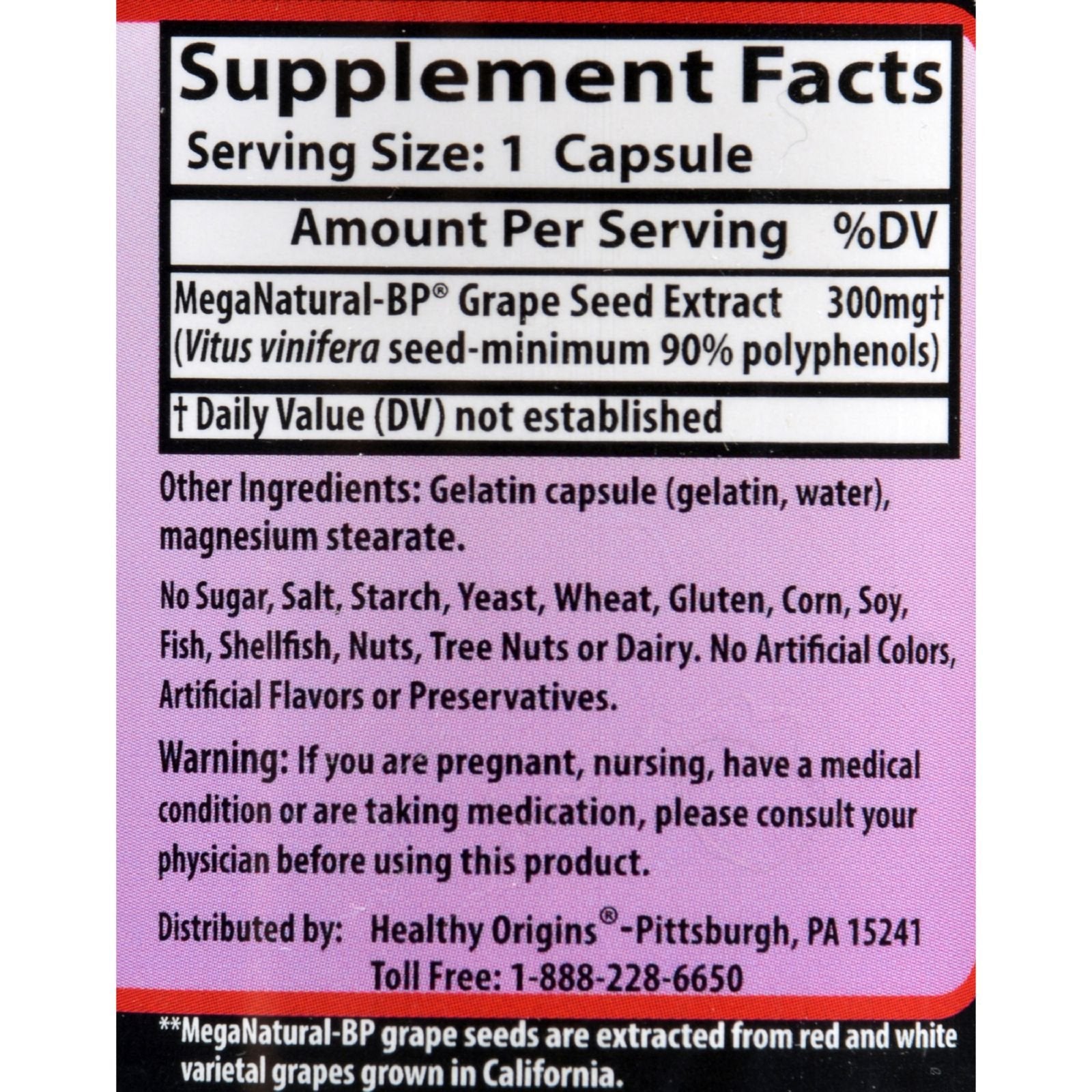 non-GMO grape seed extract capsules