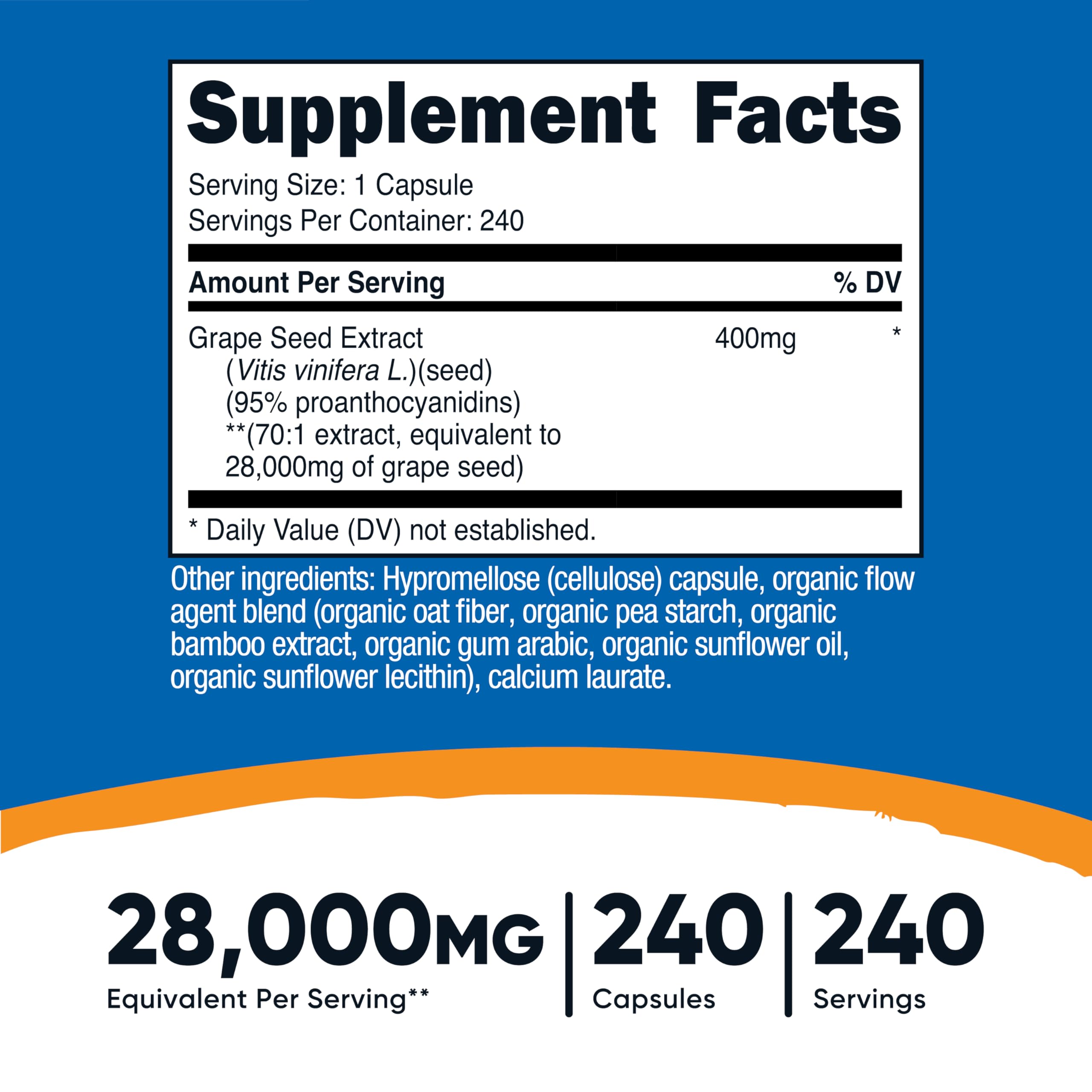 Non-GMO grape seed extract supplement
