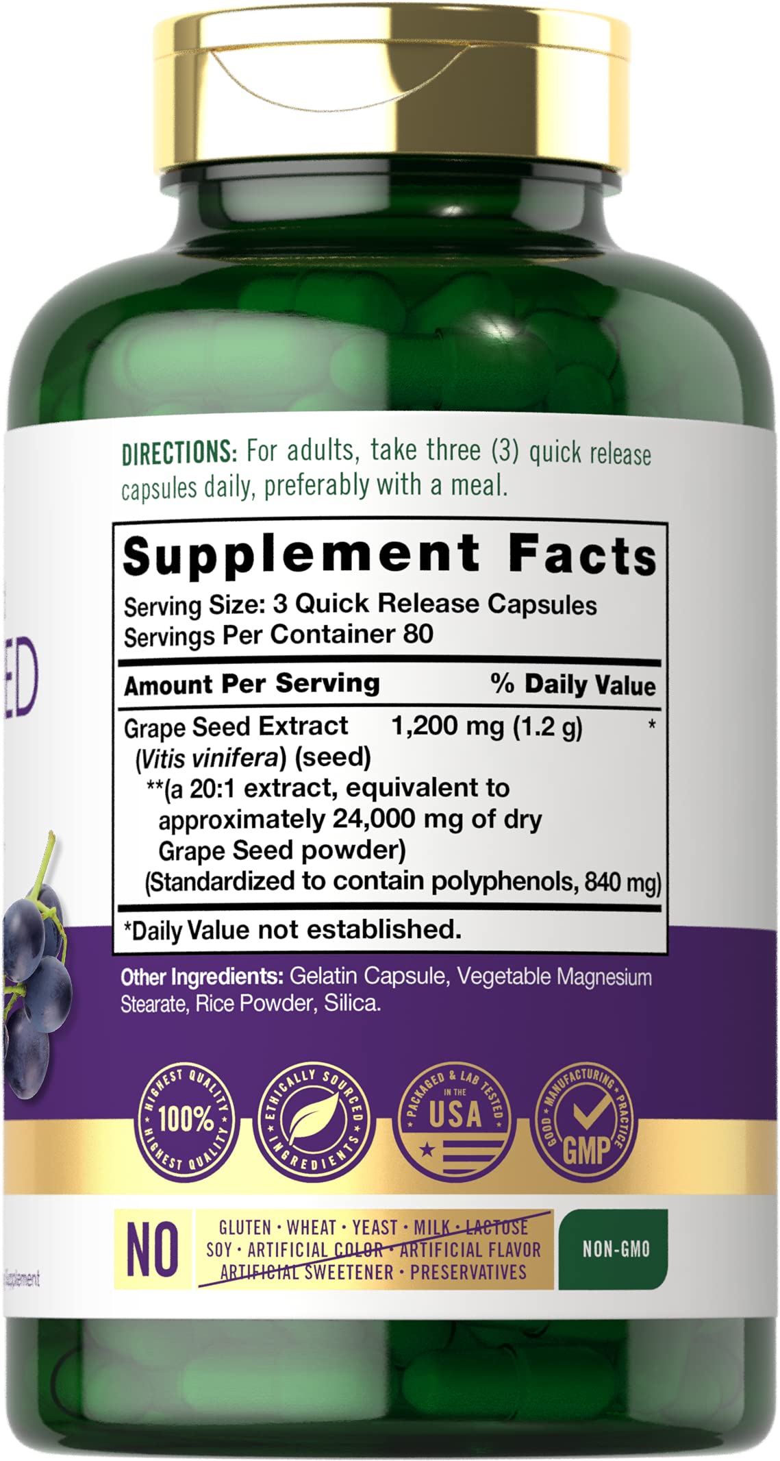 non-GMO grape seed extract supplement