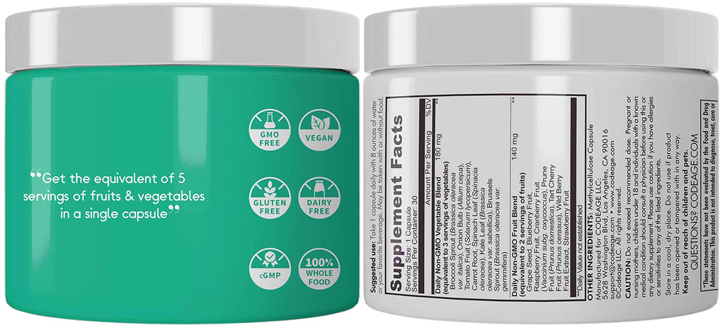 non-GMO greens and fruits capsule
