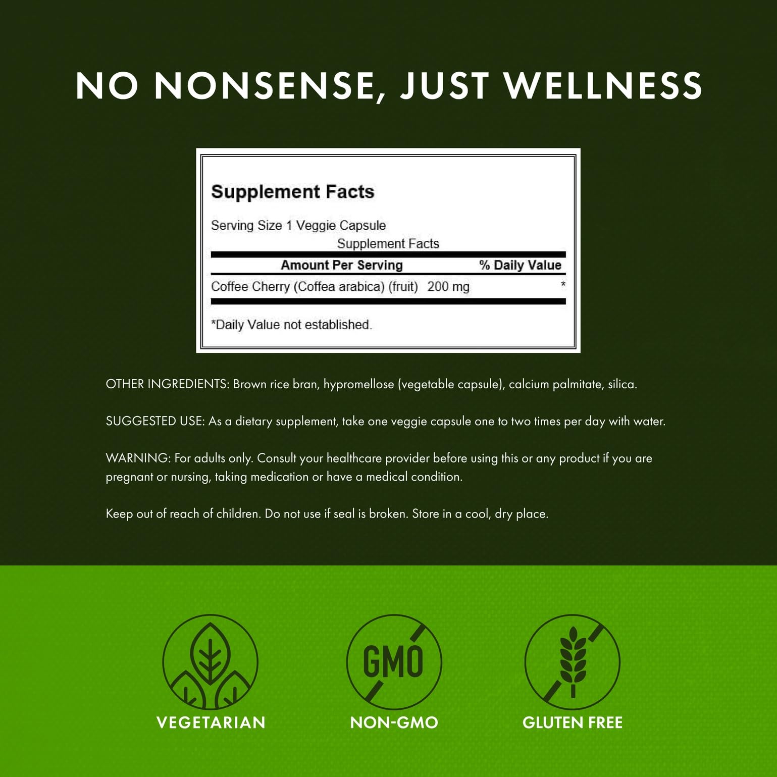 non-GMO health supplement capsules
