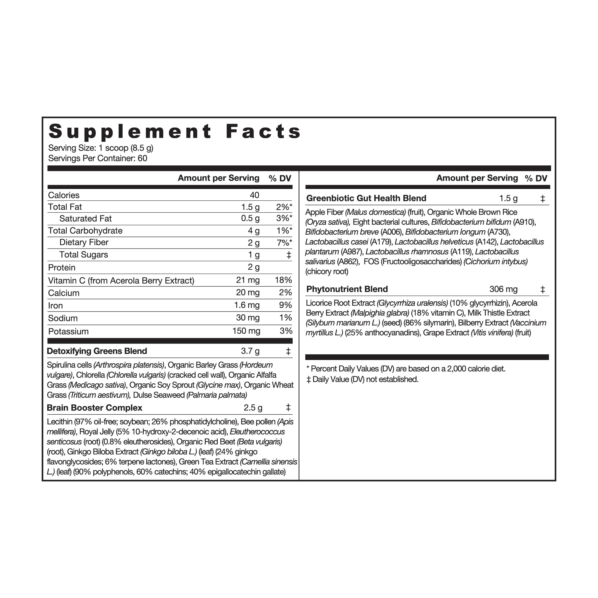 non-GMO health supplement powder