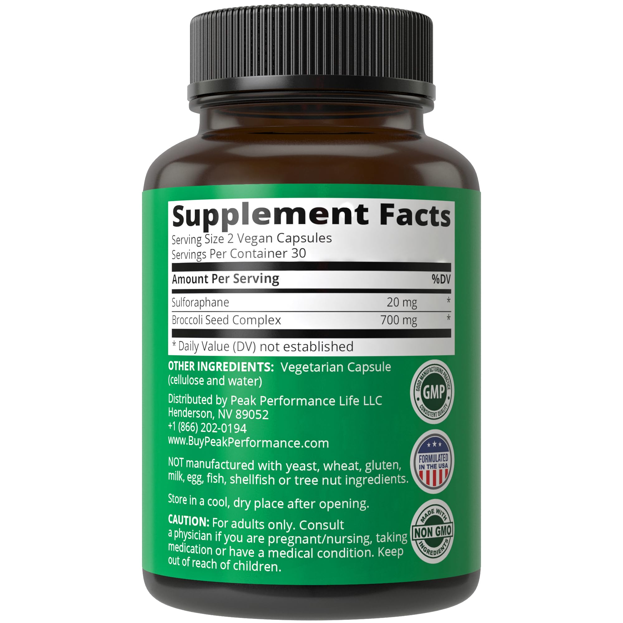 Non-GMO herbal supplements with broccoli