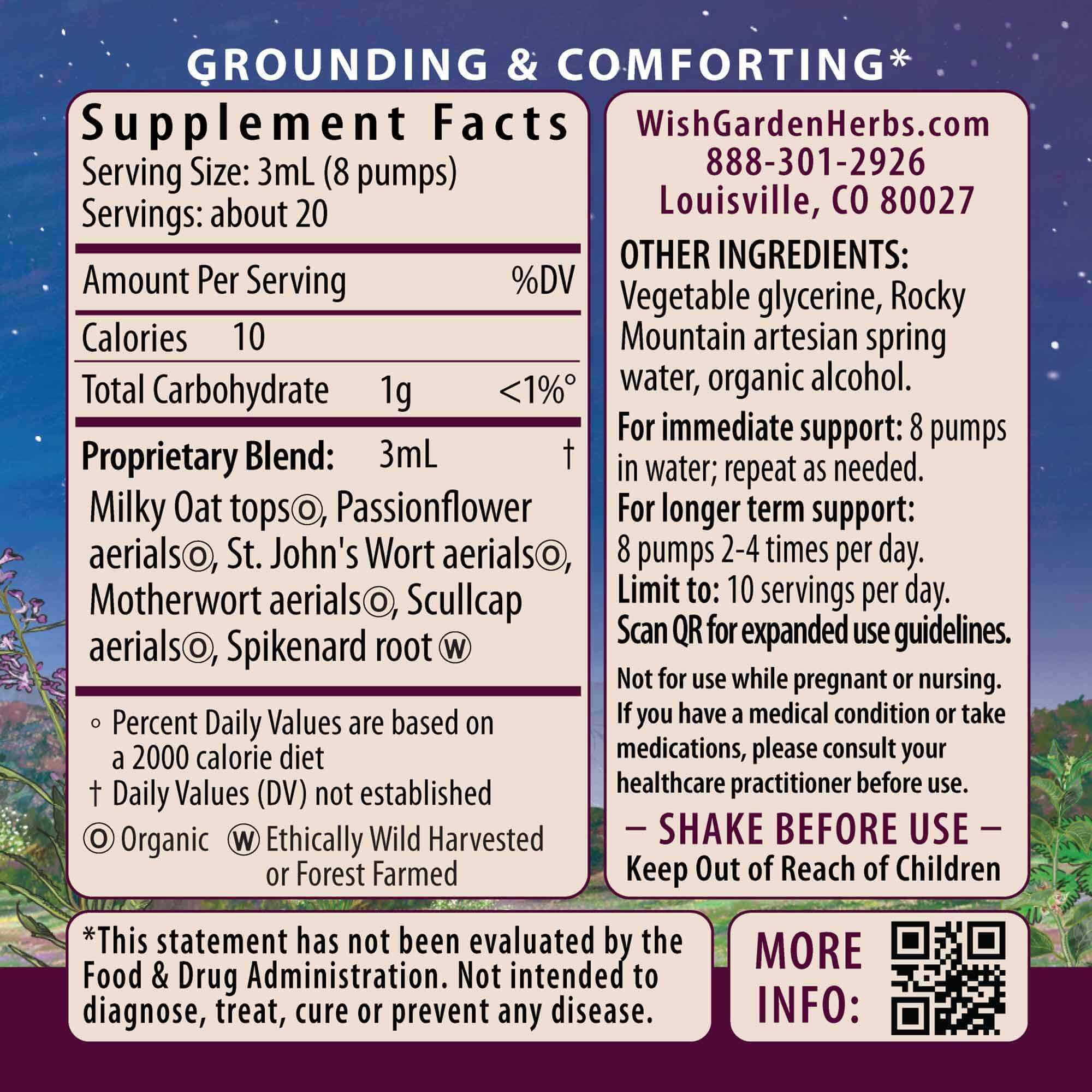 Non-GMO herbal tincture for grief