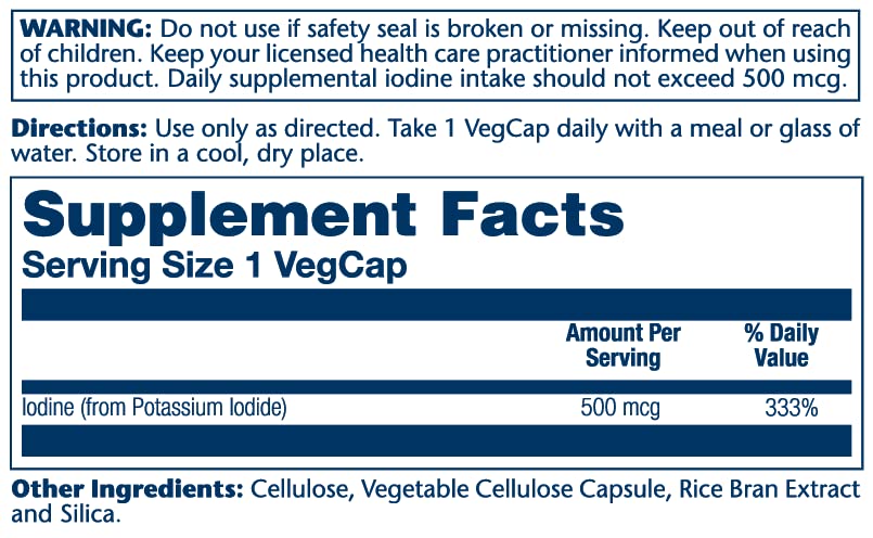 Non-GMO iodine capsules for metabolism