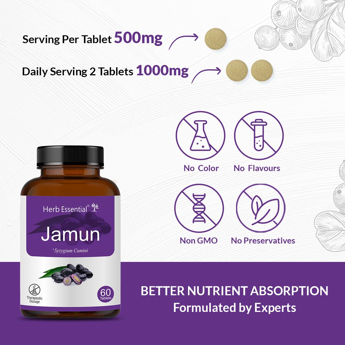 Non-GMO Jamun seed tablets for health