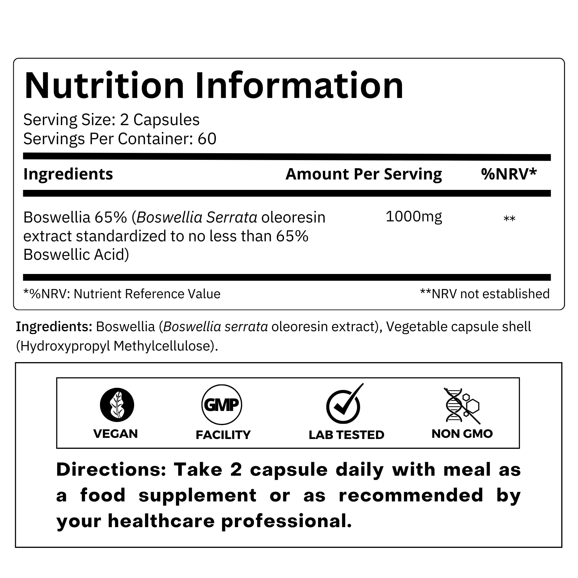 Non-GMO joint health capsules
