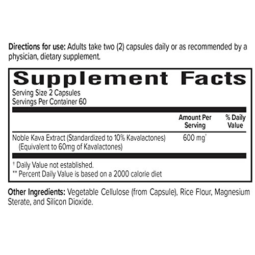 non-GMO kava kava 600mg capsules