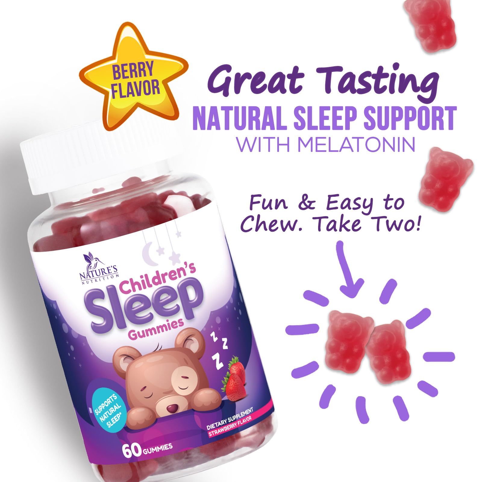 non-GMO kids melatonin gummies