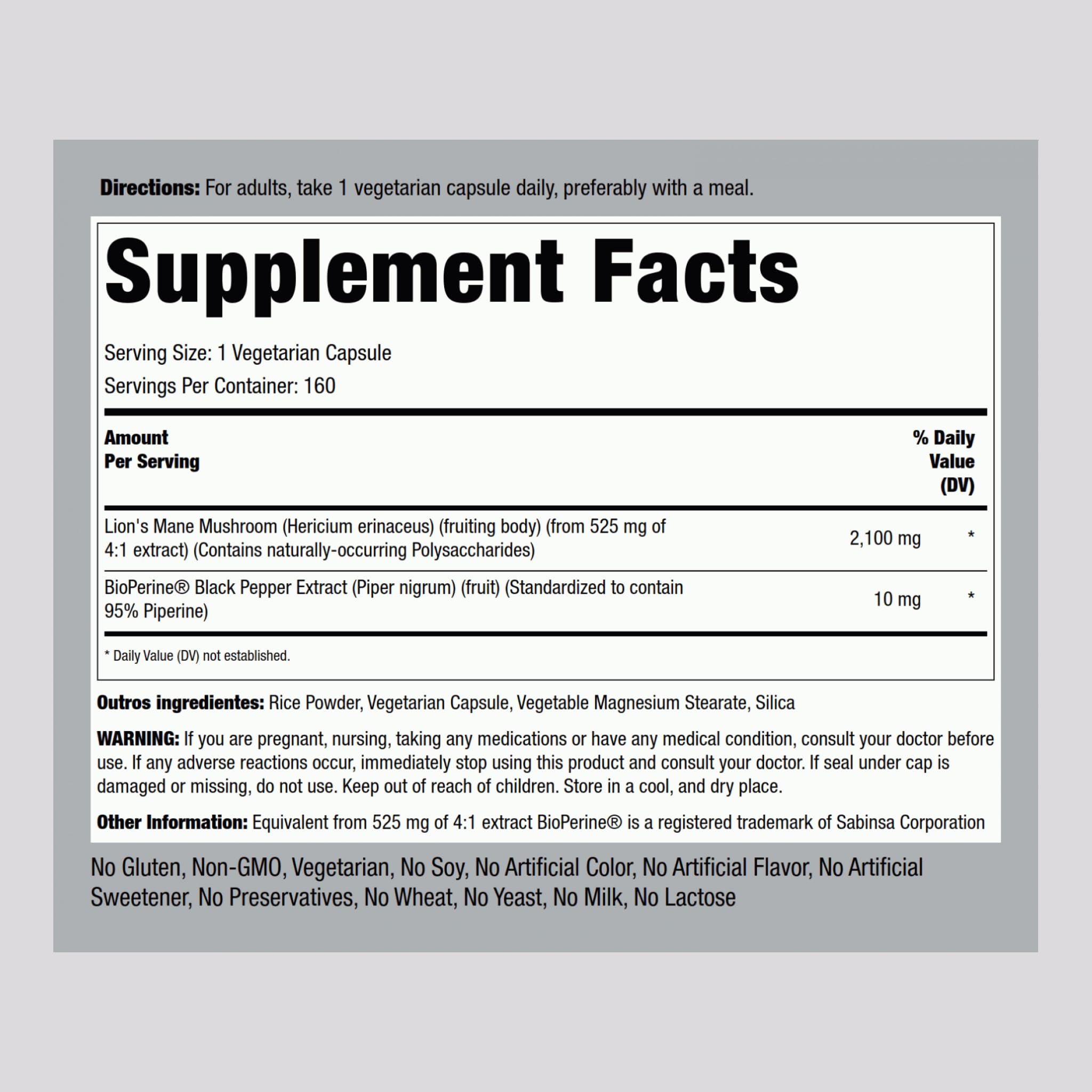 Non-GMO Lion's Mane capsules Canada