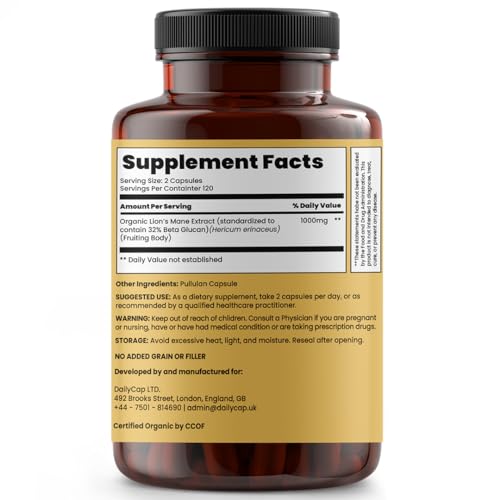 Non-GMO Lion's Mane capsules for cognitive function