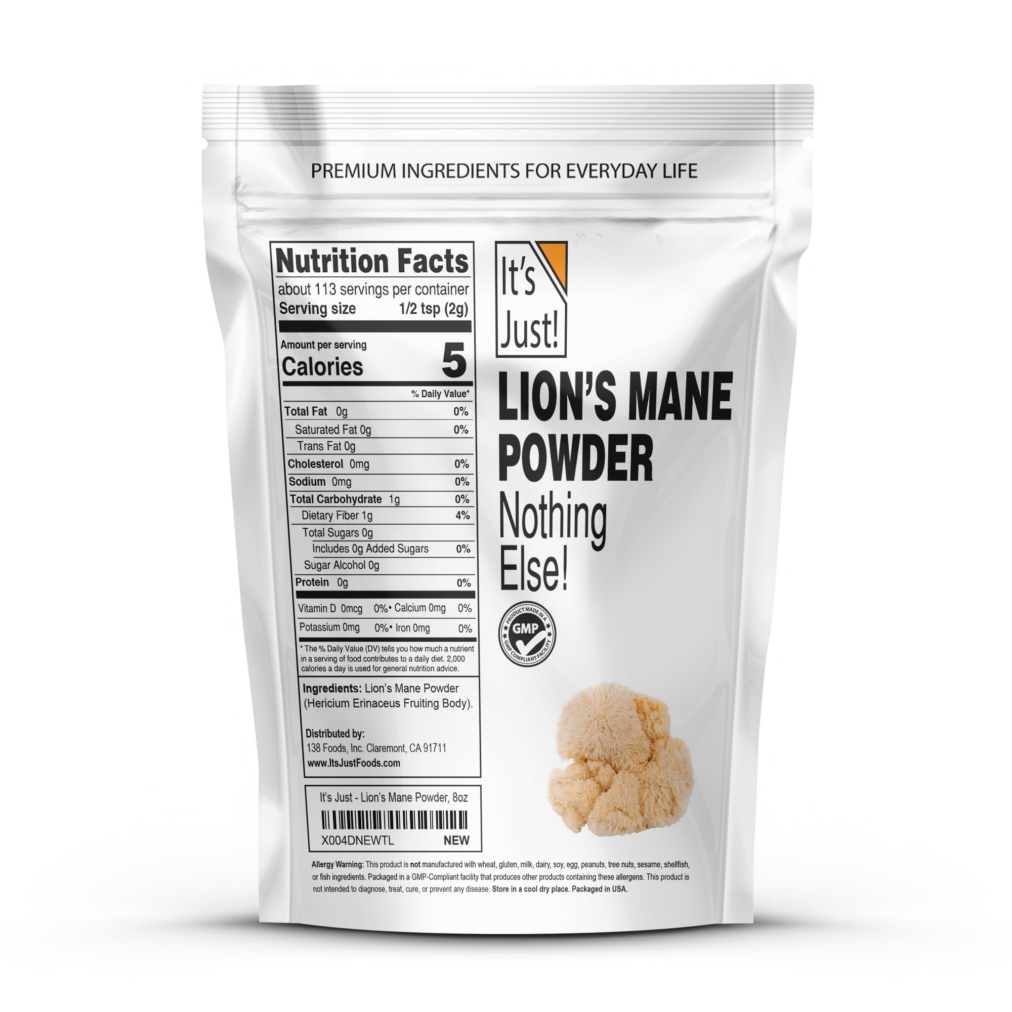 Non-GMO Lion's Mane for energy boost