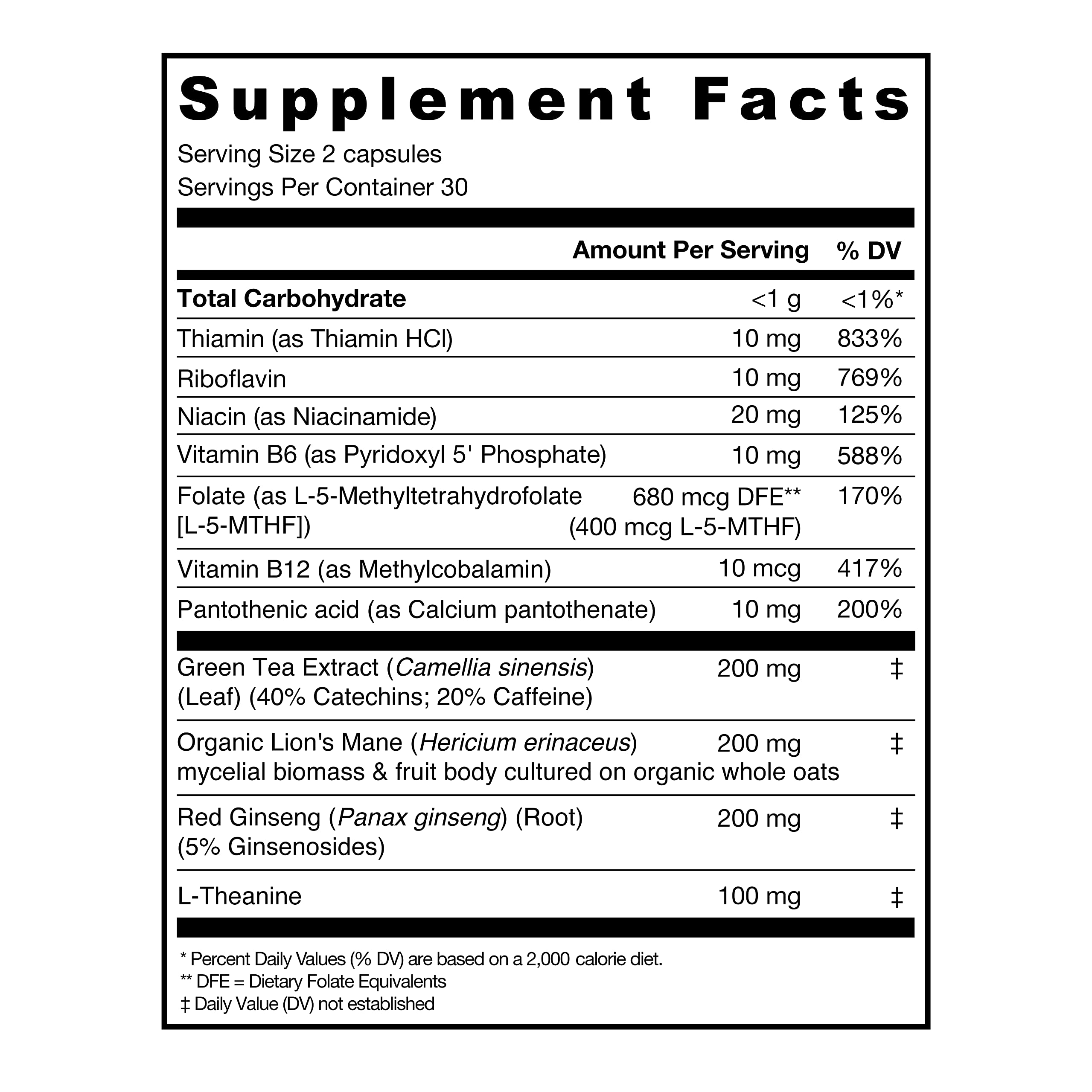 Non-GMO Lion's Mane mushroom capsules