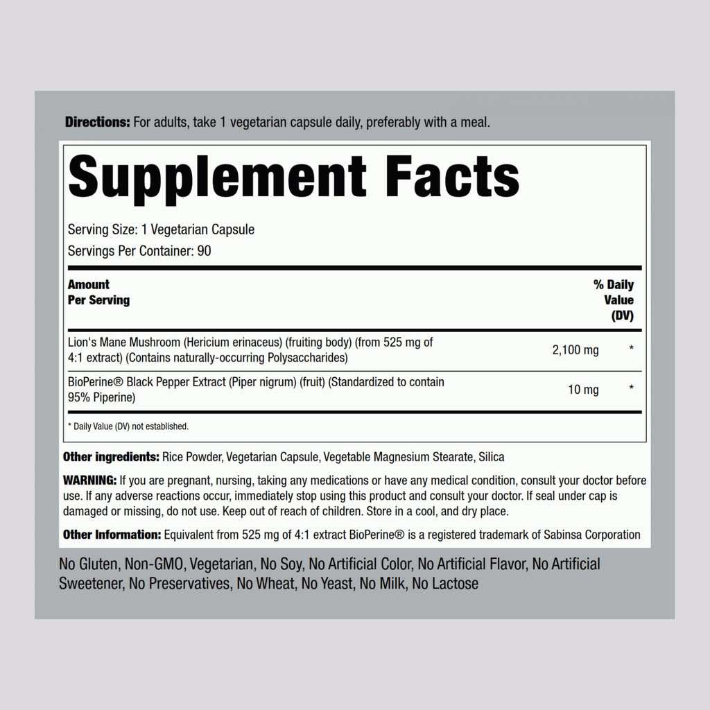 Non-GMO Lion's Mane mushroom extract