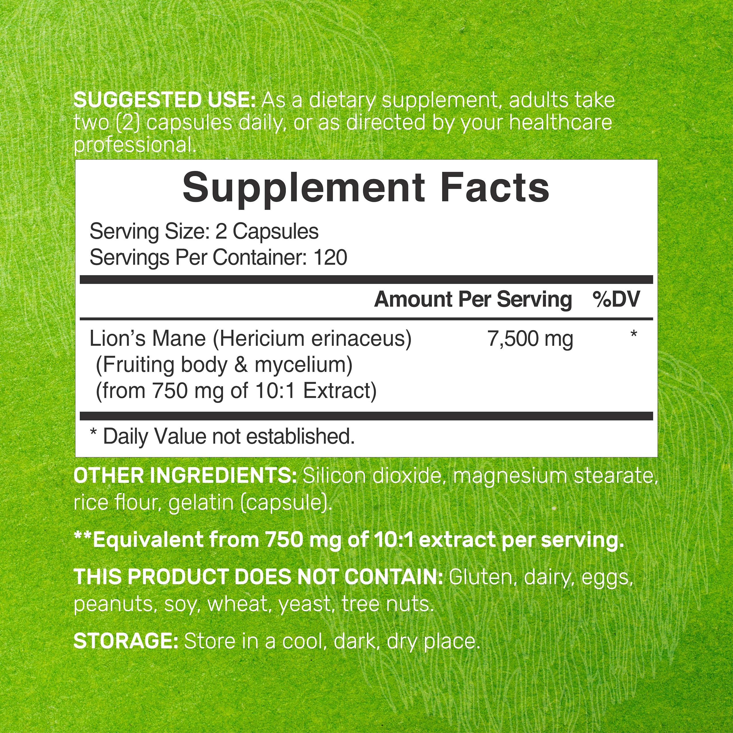 Non-GMO Lions Mane mushroom extract