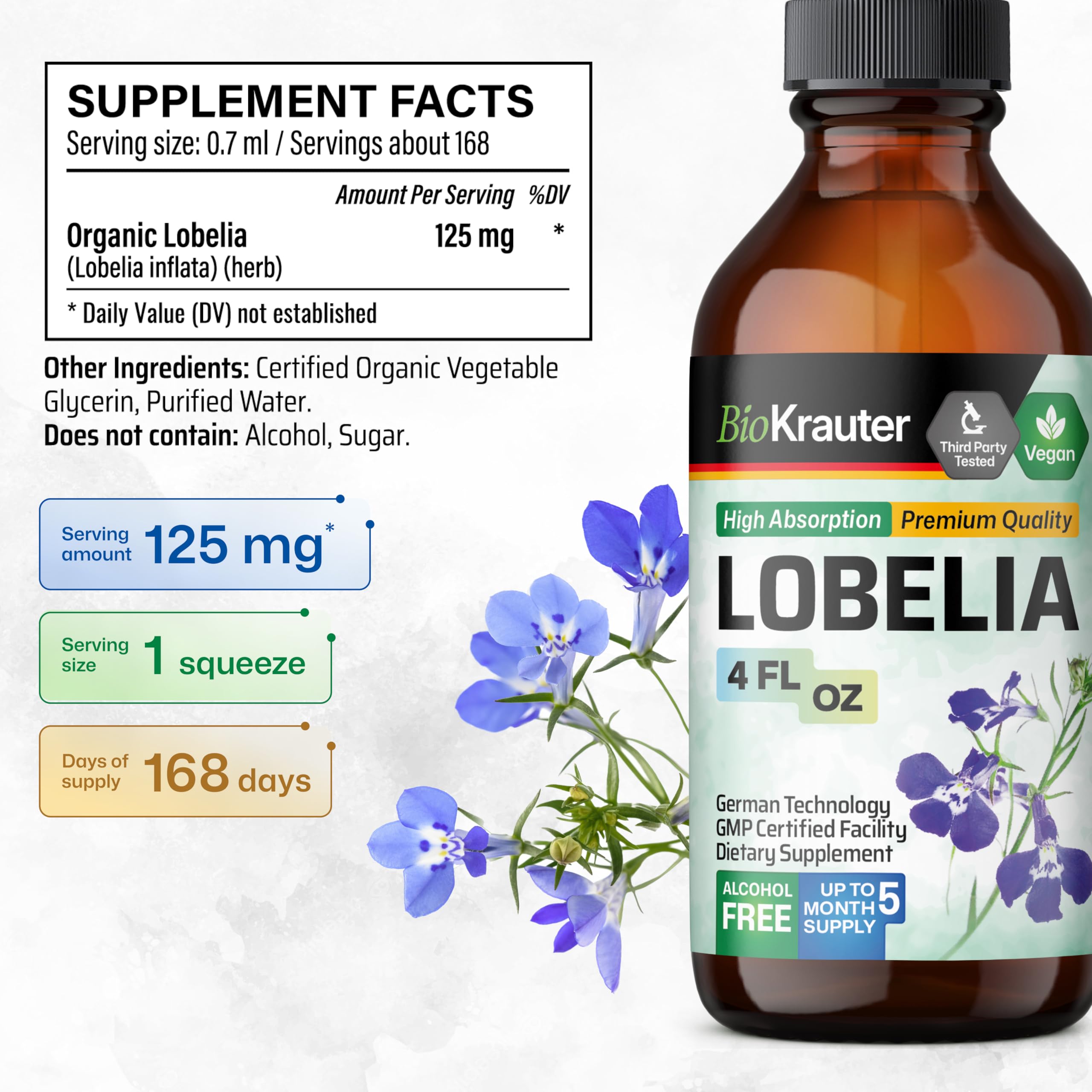 Non-GMO Lobelia tincture for wellness